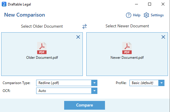 Printing comparison outputs – Draftable