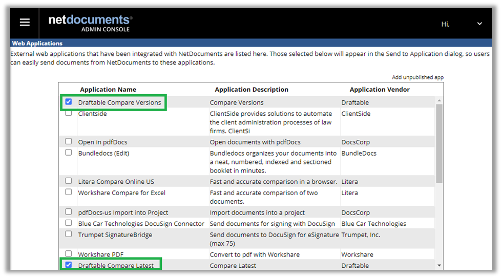 Set up guide for Draftable Legal integration with Netdocuments – Draftable
