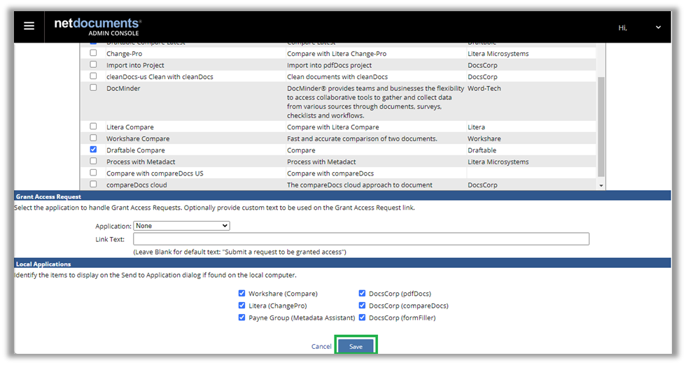 Set up guide for Draftable Legal integration with Netdocuments – Draftable