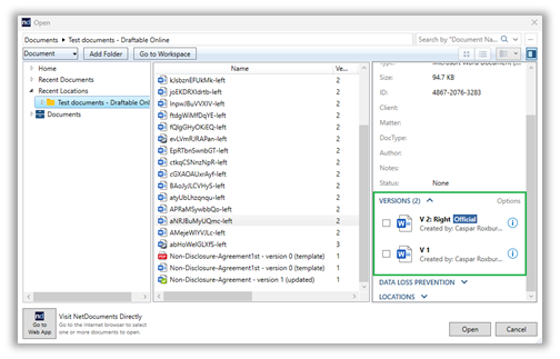 Running comparisons with files from NetDocuments and saving outputs to NetDocuments – Draftable