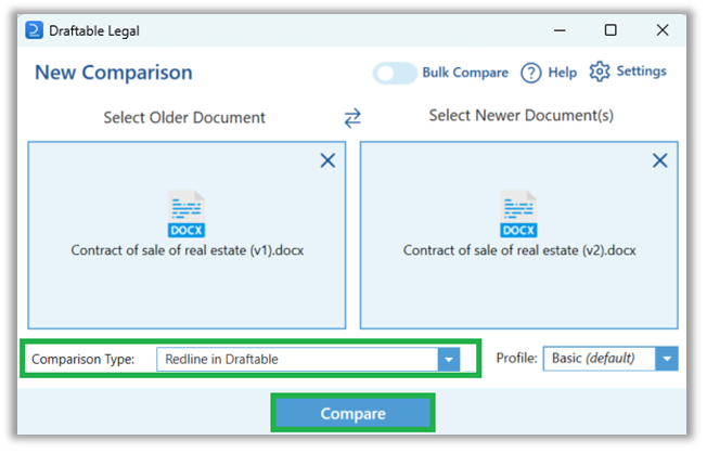 Three-Pane View: See changes in context with older, newer and redlined documents in one screen ...