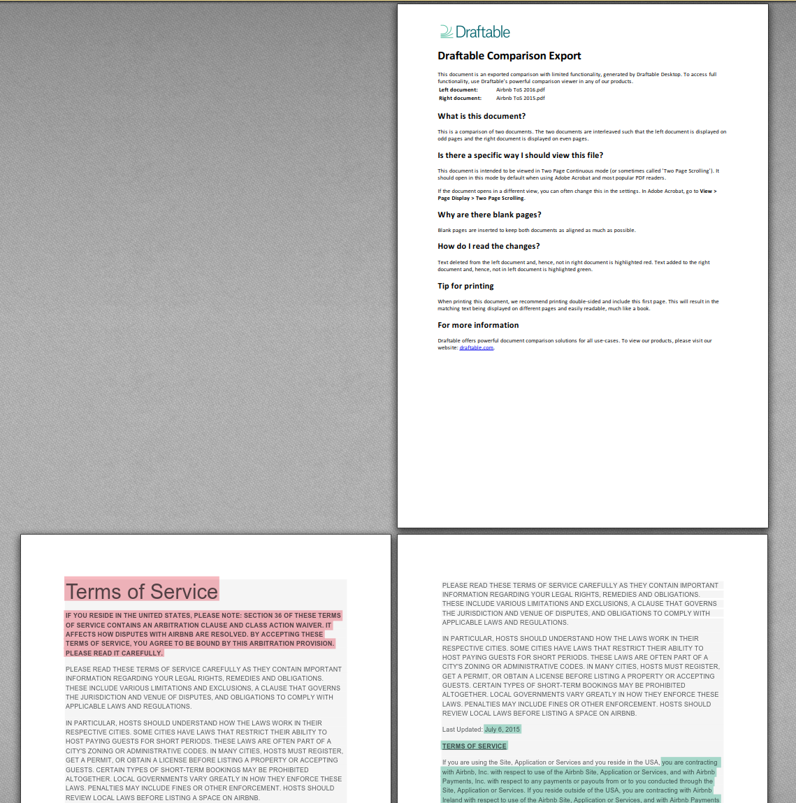 Comparison Outputs – Draftable Comparison Outputs – Draftable