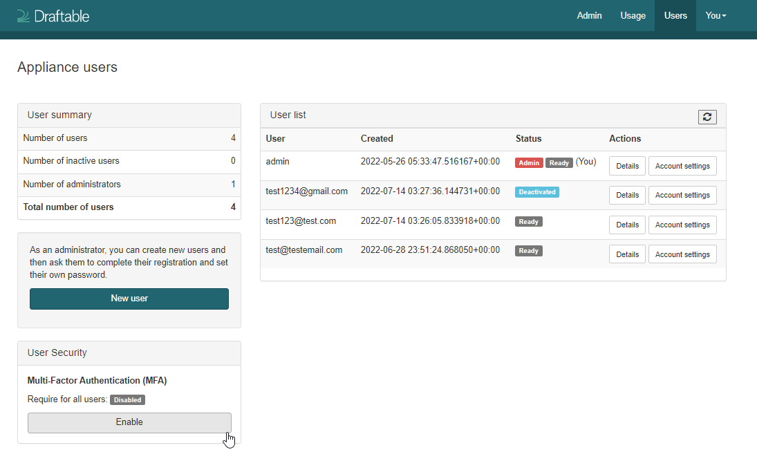 MFA configuration – Draftable MFA configuration – Draftable