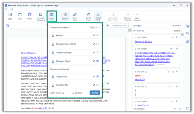 Emailing comparison outputs – Draftable Emailing comparison outputs – Draftable